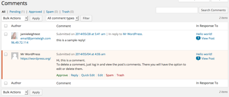 How to manage WordPress comments | JamieLeigh.com